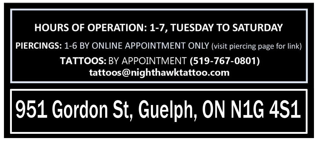 Nighthawk Tattoo and Gallery | Guelph's Oldest Tattoo Shop